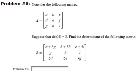 solved consider the following matrix a [a b c d e f g