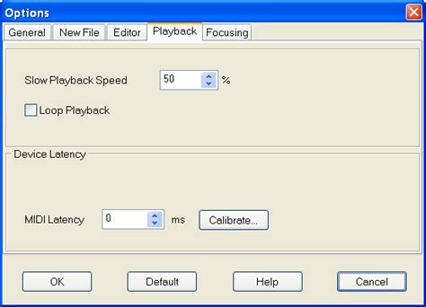 Web Online Help Playback Tab