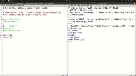 You Can Write Multi Line Strings With Triple Quotes Python Youtube