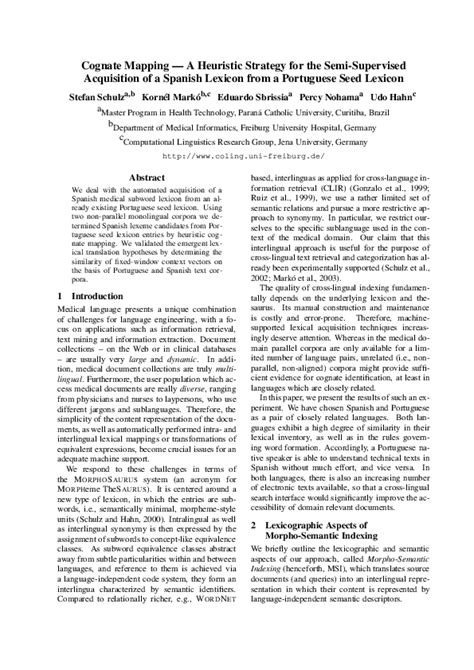 Pdf Cognate Mapping