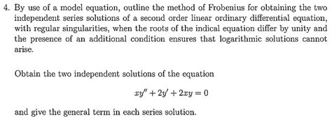 Solved By Use Of A Model Equation Outline The Method Of Chegg Com