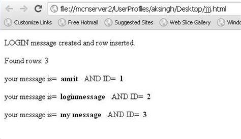 HTML Web SQL Database Program