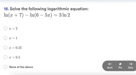 solved solve the following logarithmic