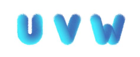 화이트 배경에 높은 품질의 3d 얽히고 설킨 편지 U V W의 세트 컴퓨터 글자에 대한 스톡 벡터 아트 및 기타 이미지