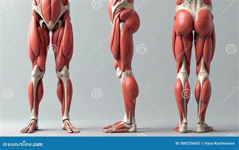 Human Leg Muscle Anatomy With Front Side Rear Views Detailed