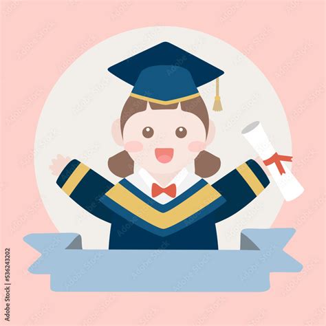 Vetor 어린이 유치원 졸업식 일러스트 이미지 Do Stock Adobe Stock