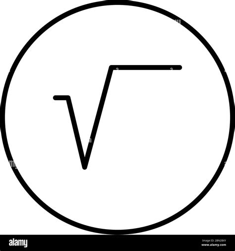 Square Root Symbol Beautiful Line Black Icon Stock Vector Image And Art Alamy