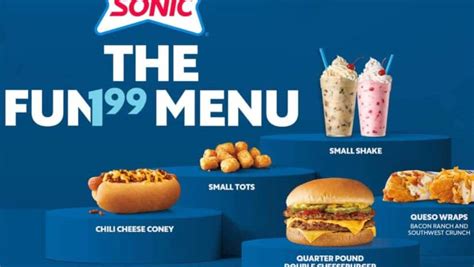 Sonic Crashes Fast Food Value Wars With 1 99 Menu Qsr Magazine
