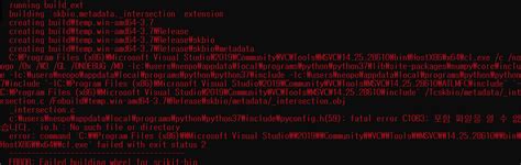 Python Scikit Bio Installation Error In Windows OS ERROR Failed Building Wheel For