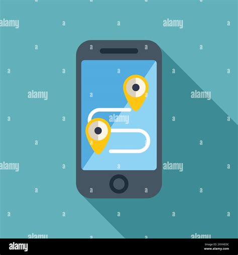 Smartphone Showing Road With Two Location Pins On Screen Concept Of