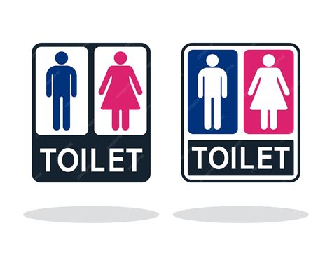 トイレ標識のトイレ標識ベクトルを設定 プレミアムベクター