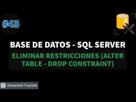 Cómo eliminar una restricción en MySQL con ALTER TABLE DROP CONSTRAINT MySQL YA