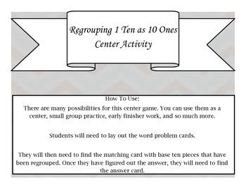 Regrouping Ten For Ones By Inspired By Technology Tpt