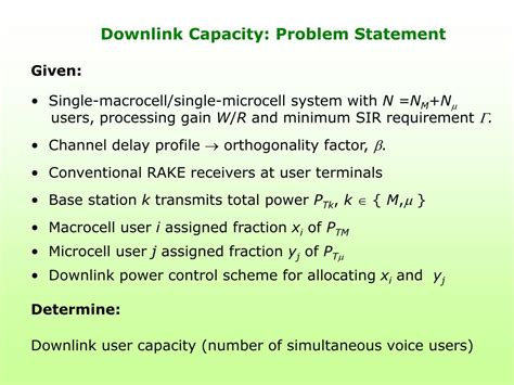 Ppt Downlink User Capacity In A Cdma Macrocell With A Hotspot