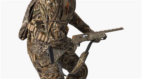 Creeping Hunter Man In Grass Camo Fur 3d Model 199 Max Free3d