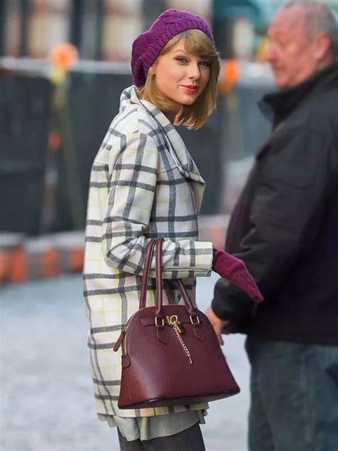 Taylor Swift Grey Checkered Wool Coat Iconic Jacket