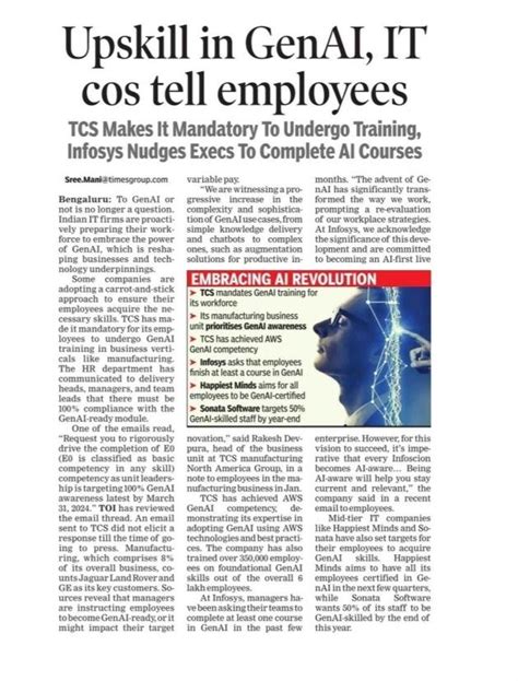 Dr Susanta Mitra On Linkedin Employees Of It Companies Need To Upskill Themselves In