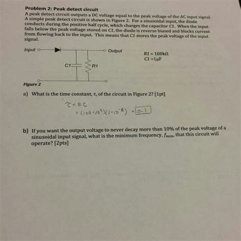Solved A Peak Detect Circuit A Peak Detect Circuit Outputs Chegg