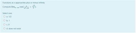 Functions As X Approaches Plus Or Minus Infinity Math Homework Answers