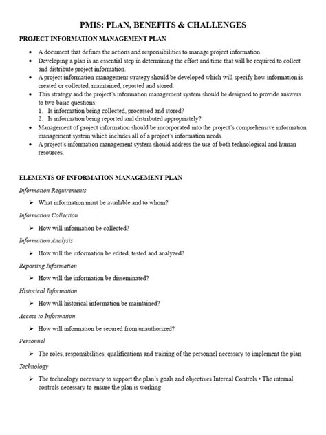ce175 3c5 pmis plan benefits and challenges part 1 2 pdf