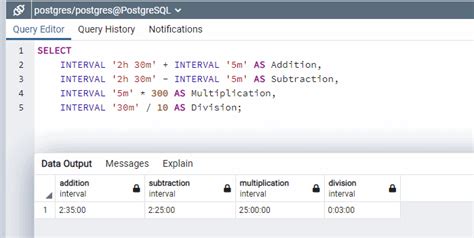 Postgresql Interval Data Type
