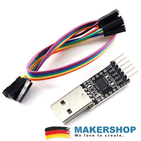 Cp2102 Usb Ttl Adapter Arduino Serieller Konverter Kabel Makershopde