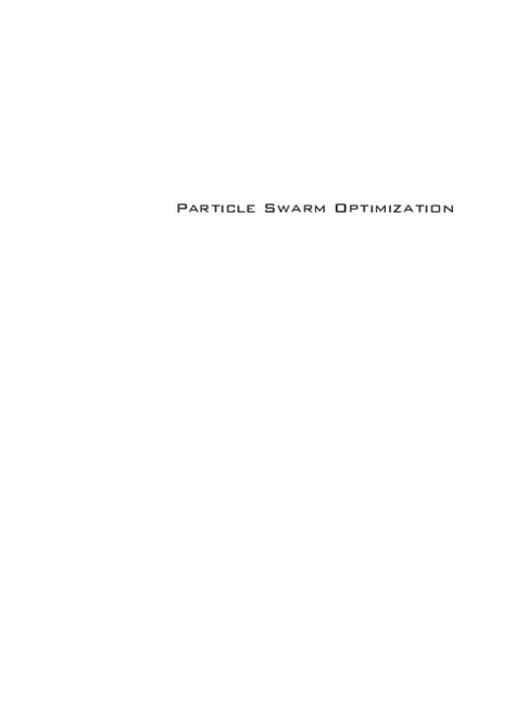 pdf particle swarm optimization