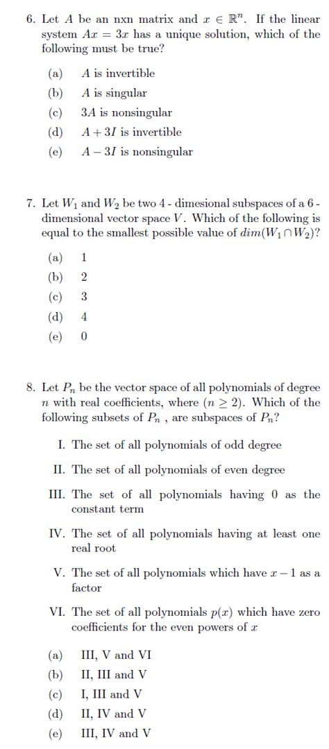 Solved 6 Let A Be An Nxn Matrix And Rer If The Linear