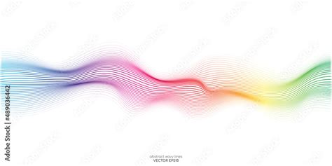 Vector Wave Lines Flowing Dynamic In Colorful Isolated On White Background For Concept Of Ai
