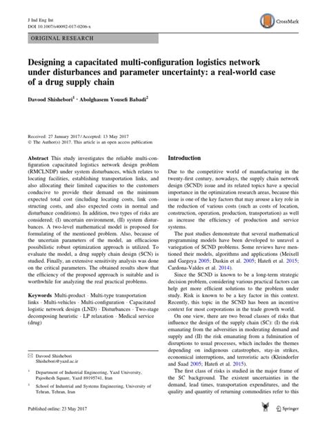 Designing A Capacitated Multi Configuration Logist Pdf Mathematical Optimization Logistics