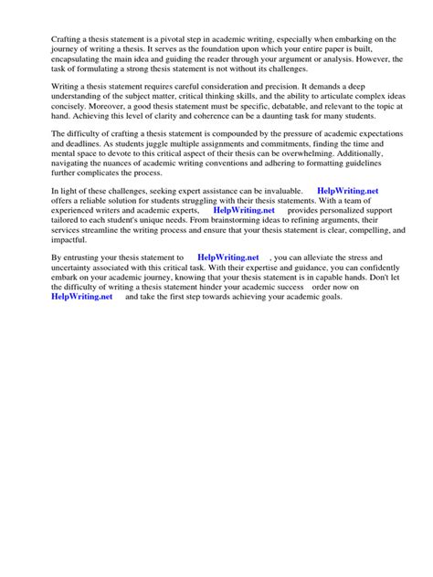 The Importance Of A Good Thesis Statement Pdf Essays Thesis