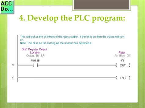 plc programming example conveyor reject shift register pptx