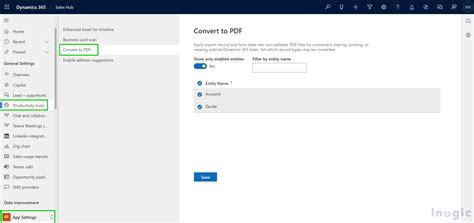 export pdf from activity entity like emails appointments and more in