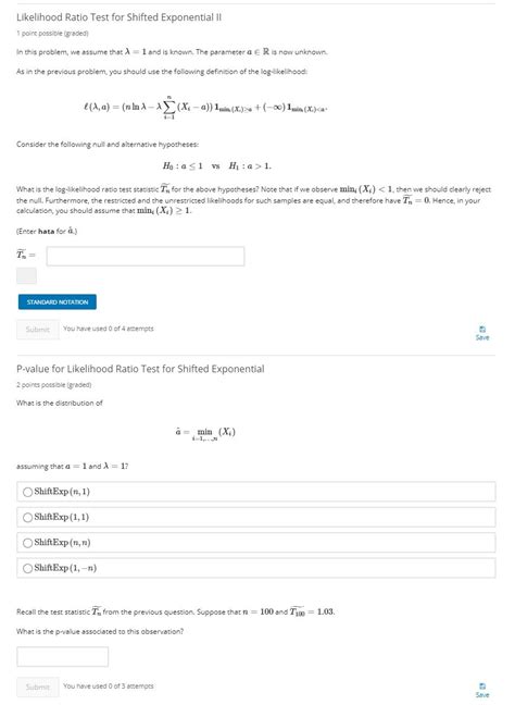 solved likelihood ratio test for shifted exponential ii 1