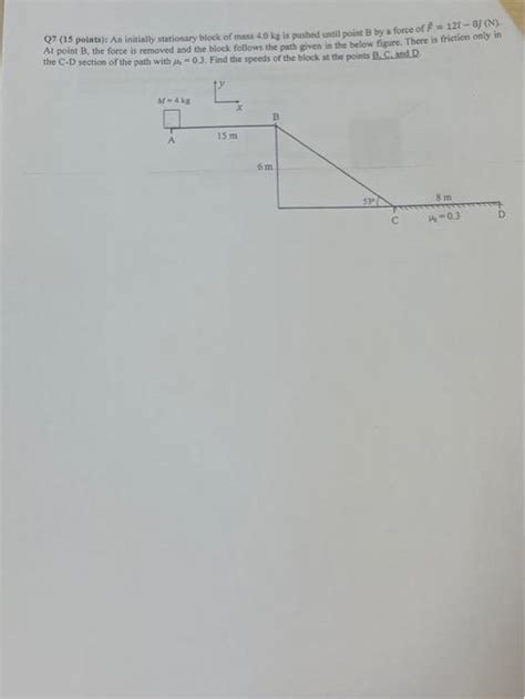 Solved Q7 15 Polnts Aa Initially Stationary Block Of Mhss