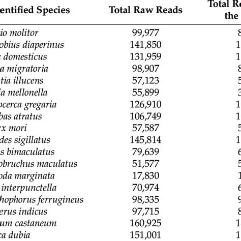 Insect Species Used To Develop The Dna Metabarcoding Method Download Scientific Diagram