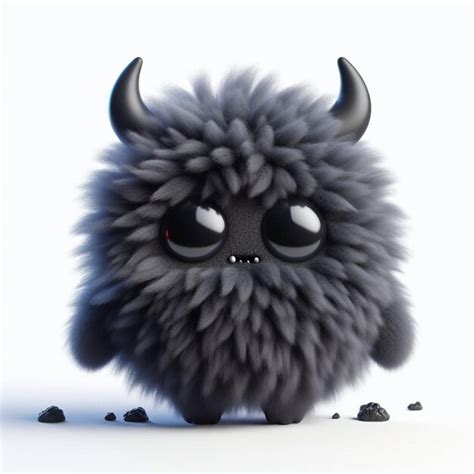 Premium Photo 3d Cute Tar Monster Character In A White Background