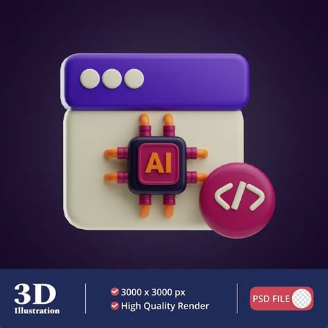 Premium Psd Artificial Intelligence Programmer Illustration 3d