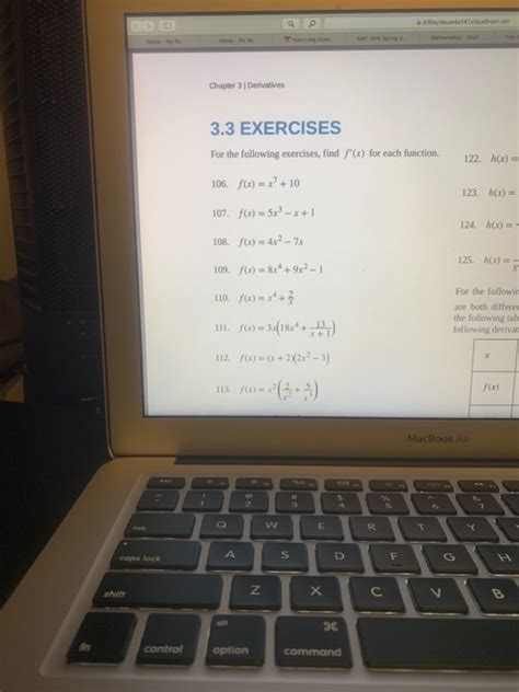 Solved Chapter Derivatives EXERCISES For The Following Chegg