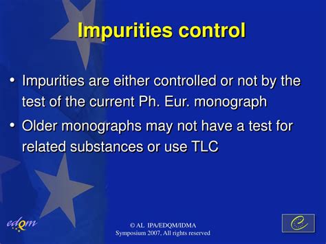 Ppt The Ph Eur Policy On Impurities Powerpoint Presentation Free