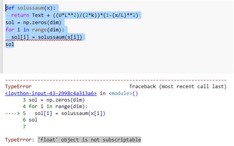 Google Colaboratory Sol I Solussaum X I Float Object Is Not Subscriptable Stack Overflow