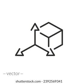D Space Modeling Icon Tridimensional Coordinate Stock Vector Royalty Free