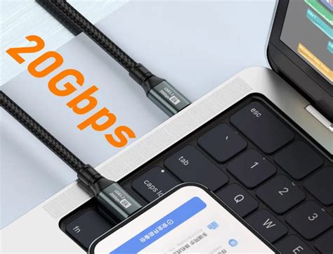 Oxhorn Usb 32 Gen 2×2 1m Usb C To Usb C 20gbps 8k60hz 20v 100w E Marker Chip Black Fast