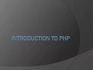 PPT PHP Introduction PowerPoint Presentation Free Download ID