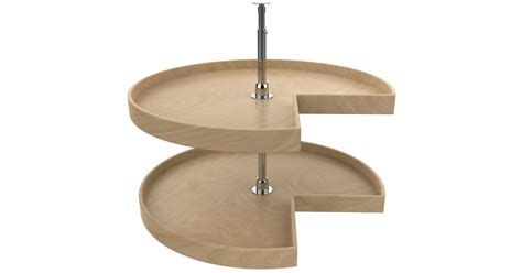 Rev A Shelf LD NW Lazy Daisy Wood Double Tier Kidney Lazy Susan With