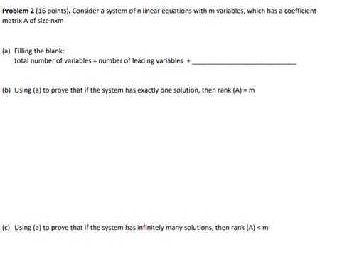 solved problem 2 16 points consider a system of n linear