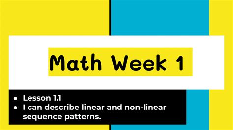 Copy Of Math 3 1 1 Linear And Non Linear Sequences Pptx