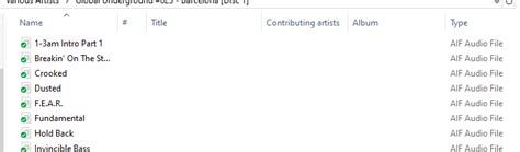 Transfer Title And Album To The File List In Windows For Aif Files