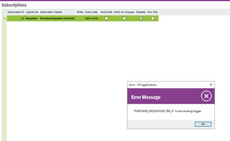Delete An Object Subsription Is A Non Existing Trigger Ifs Community