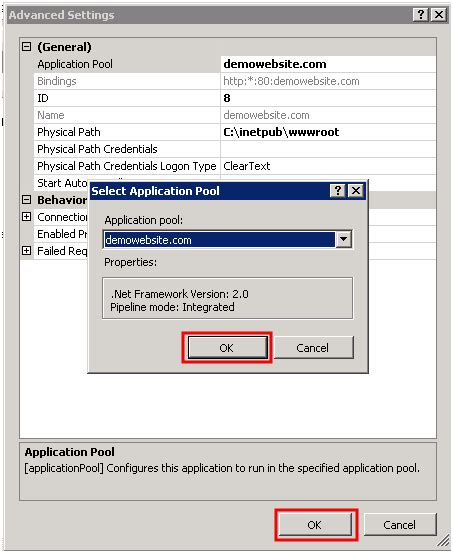 How To Change An Application Pool For An Application In IIS